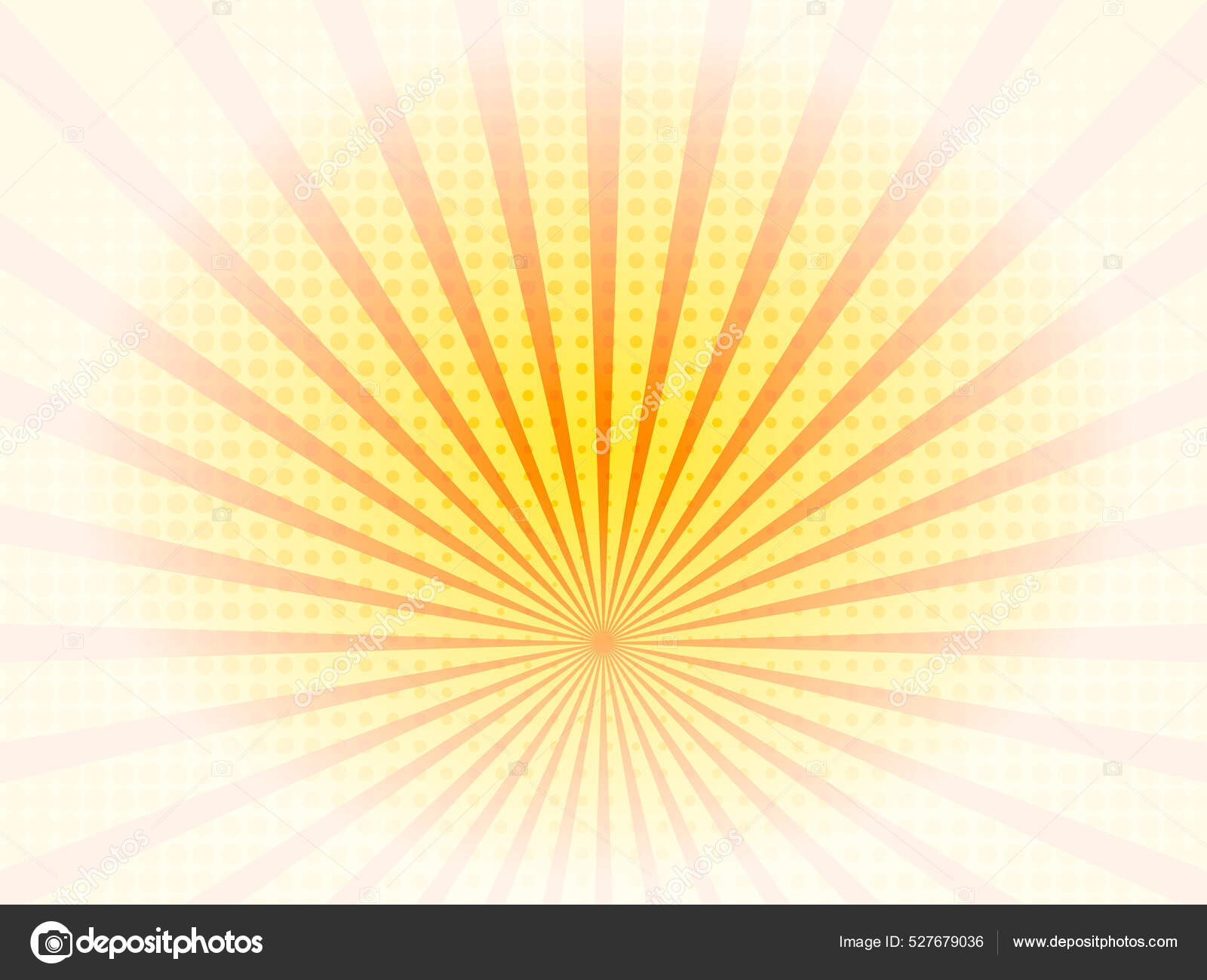 Vector abstract background, Beams, bright yellow circle, retro style ...