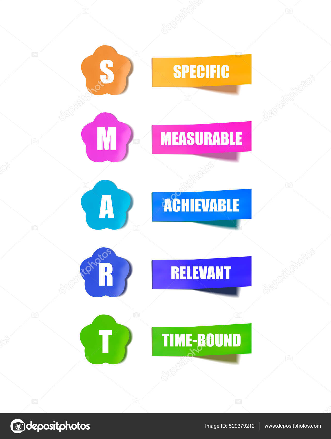 Ilustración vectorial, concepto de metas SMART, gestión del tiempo ...