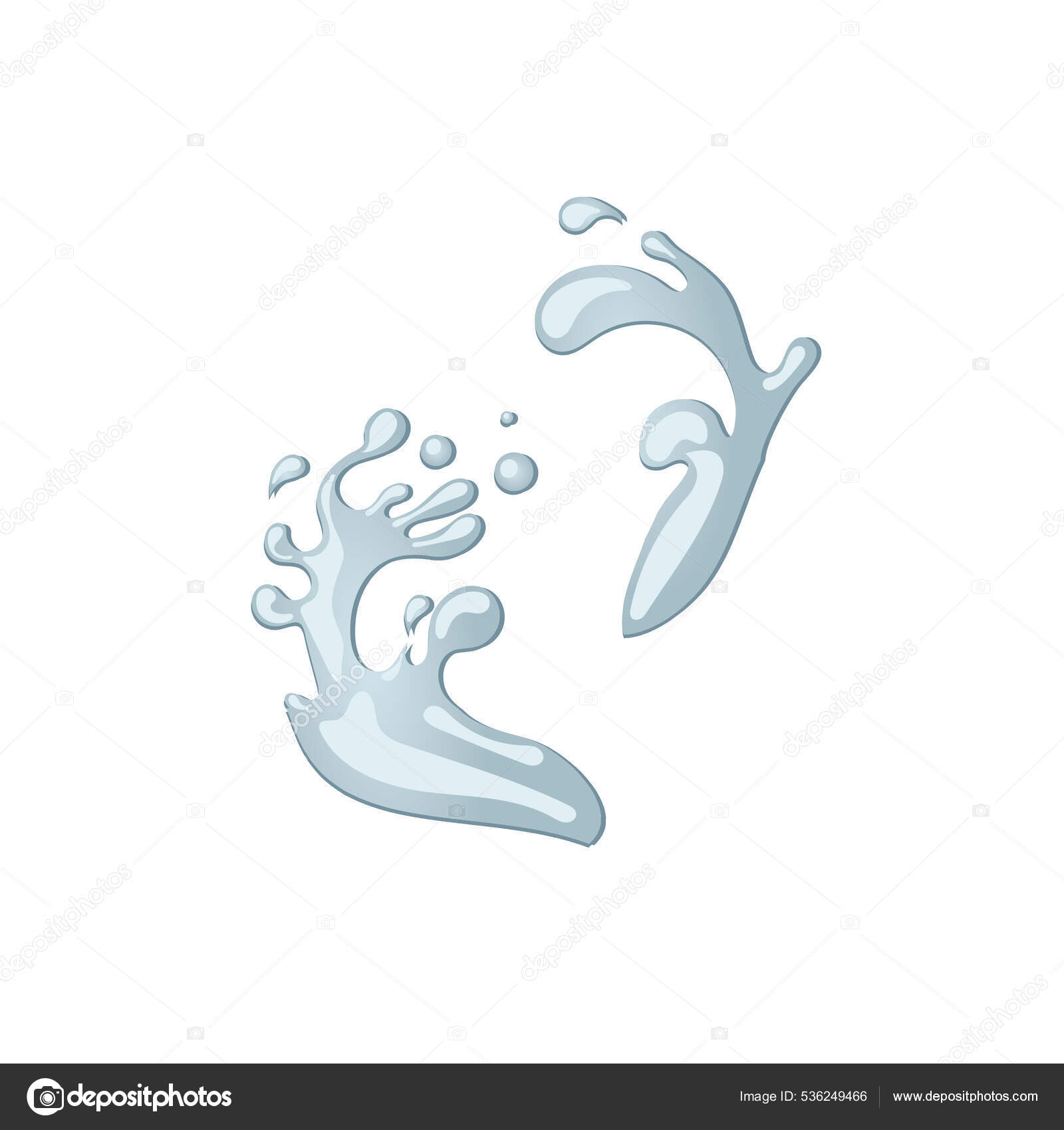 Vector Cartoon Water Splash Elszigetelt Fehér Háttér Illusztráció ...