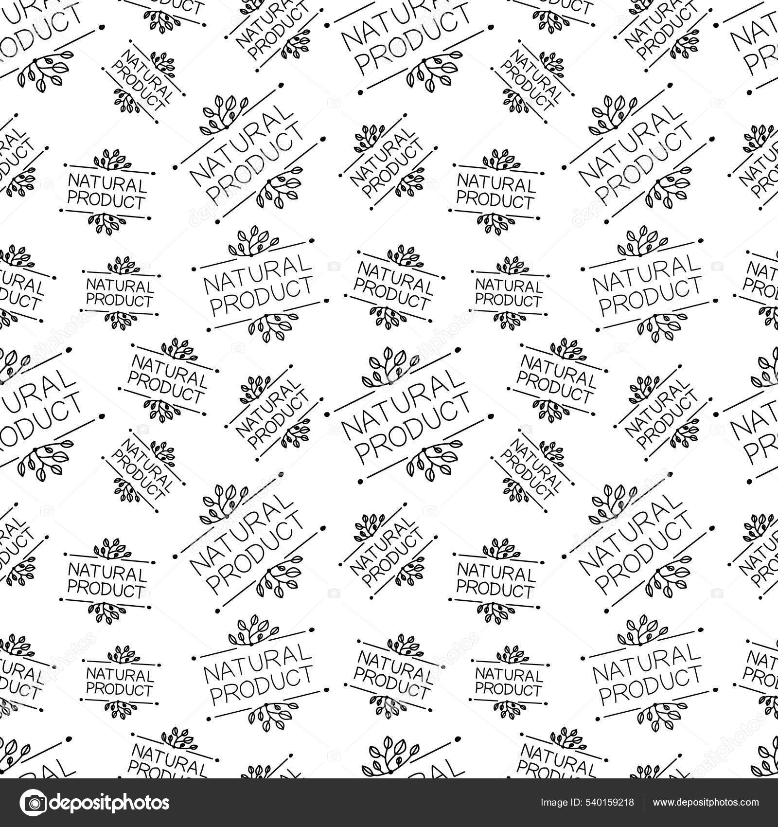 Natural Product Handwritten Hand Drawn Elements Wrapping Paper Template ...