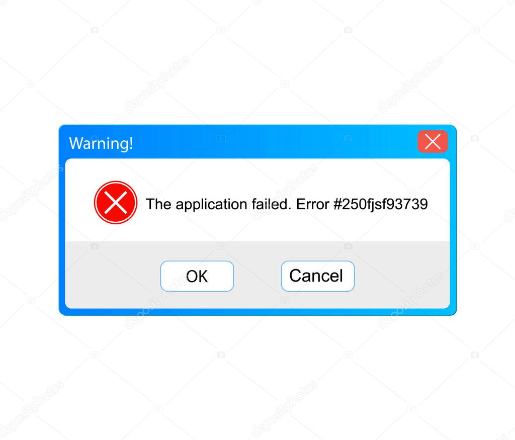 Vector Error Message Warning Pop Window Vintage User Interface Isolated Vector de stock por ...