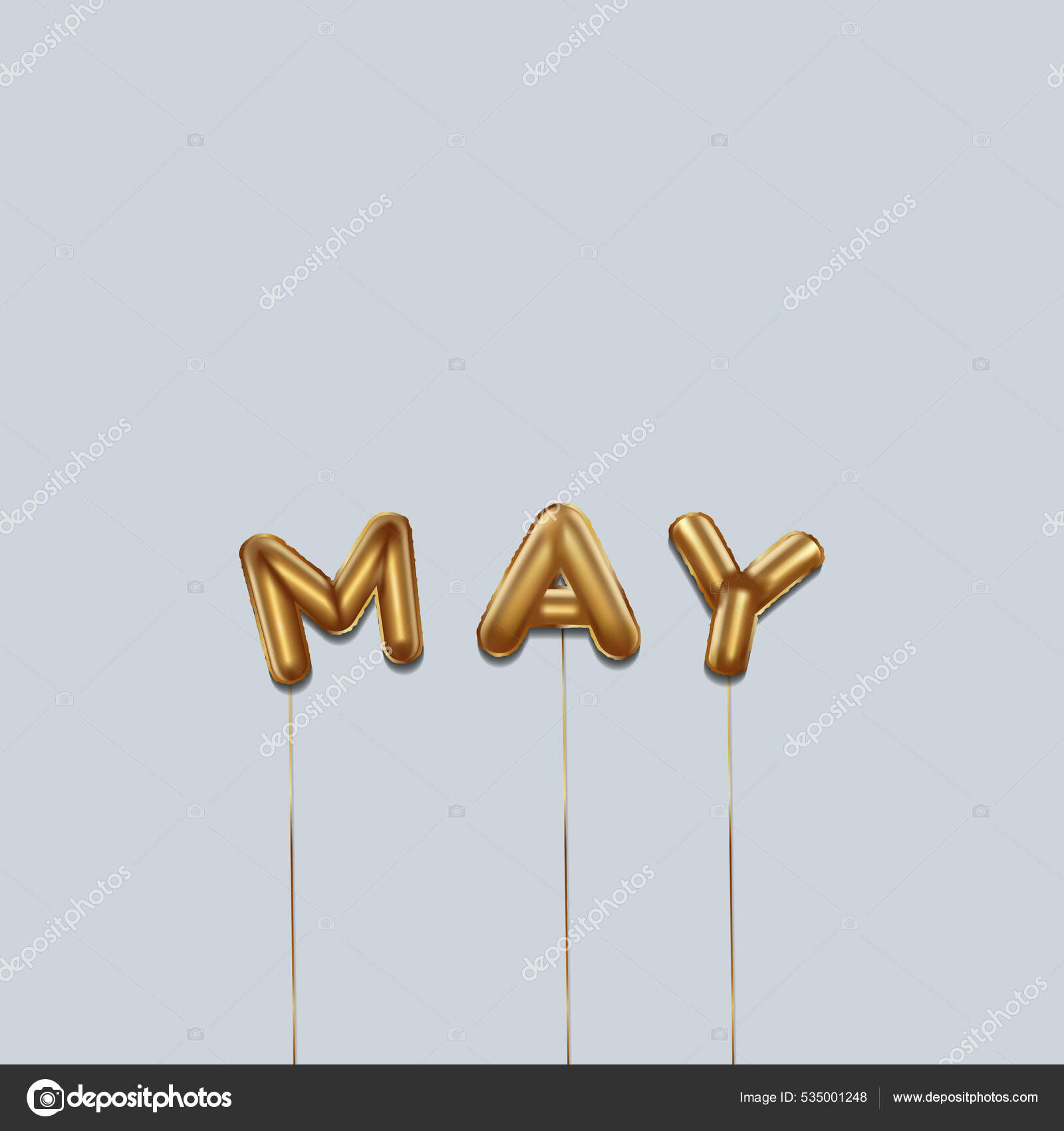 Mayo Escrito Con Globos Oro Aluminio Letras Mayo Con Globos Vector de ...