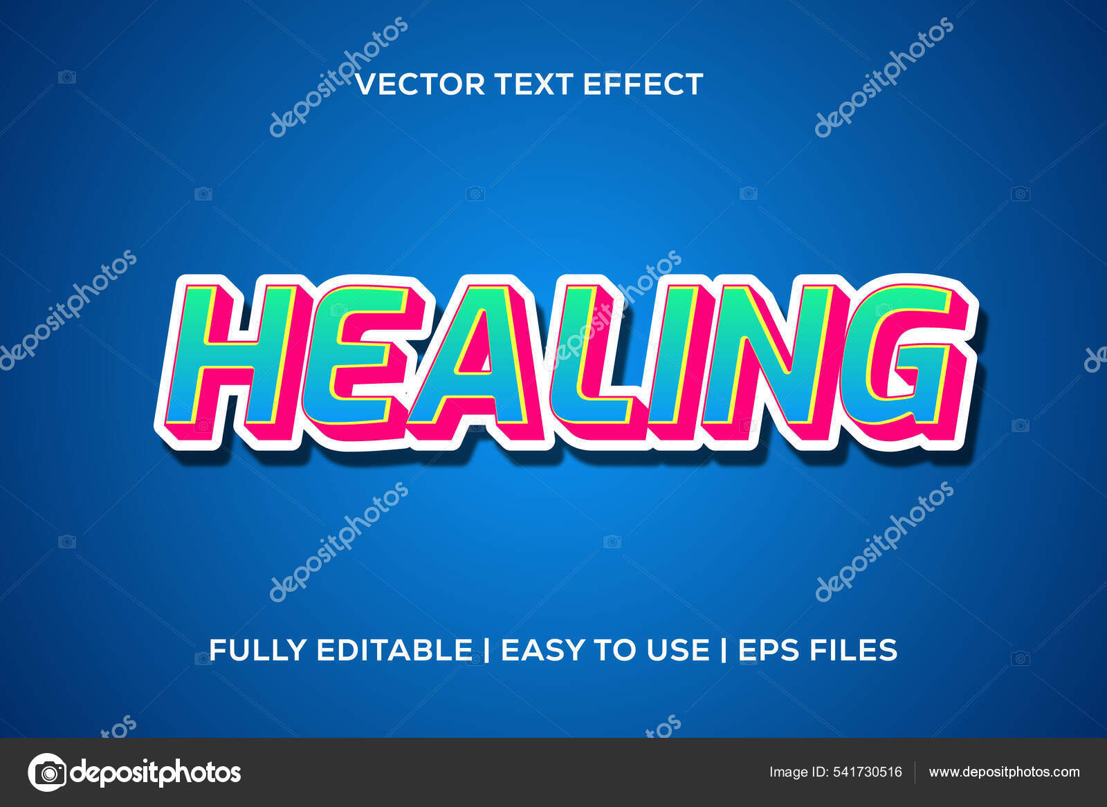 Fully Editable Vector Text Effect Healing Eps Files Easy Use Stock ...