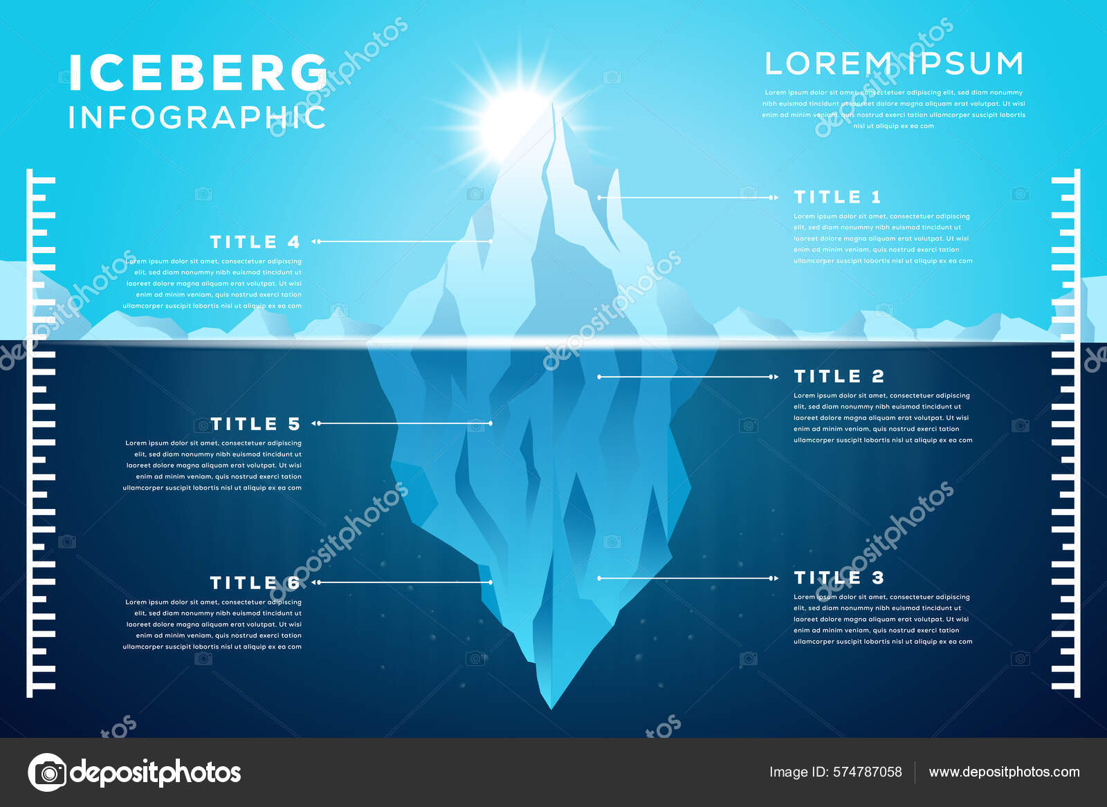 Iceberg Infographic Illustration Template Stock Vector Image by ...