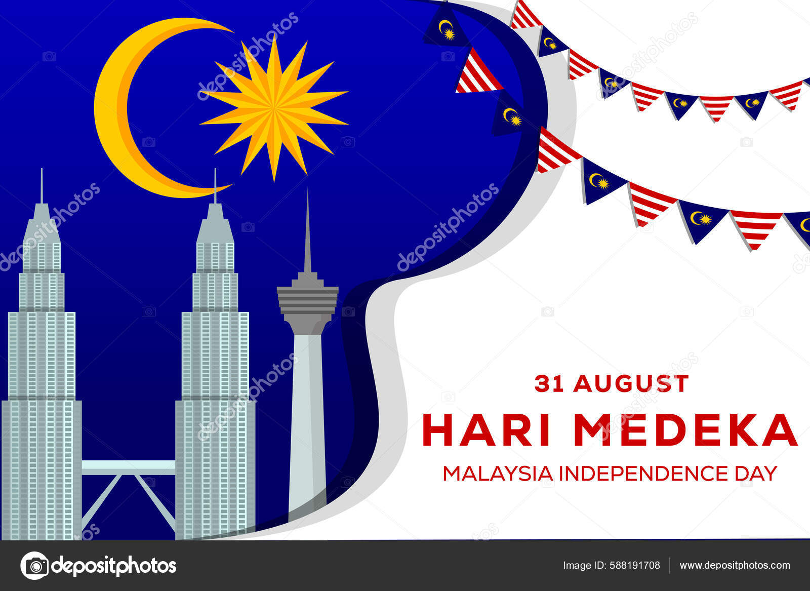 Malaysia Independence Day August Illustration Background Stock ...