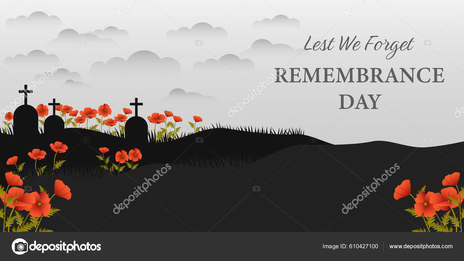 Remembrance Day Horizontal Banner Illustration Stock Vector by ...