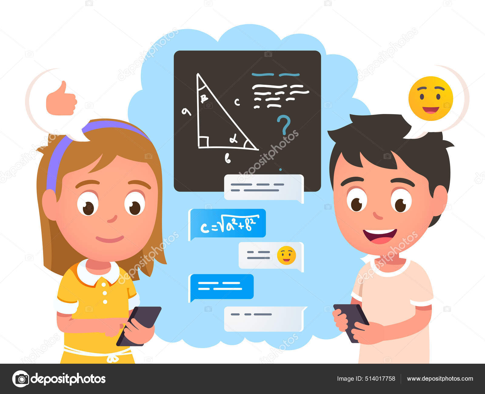 Kids Texting Clipart