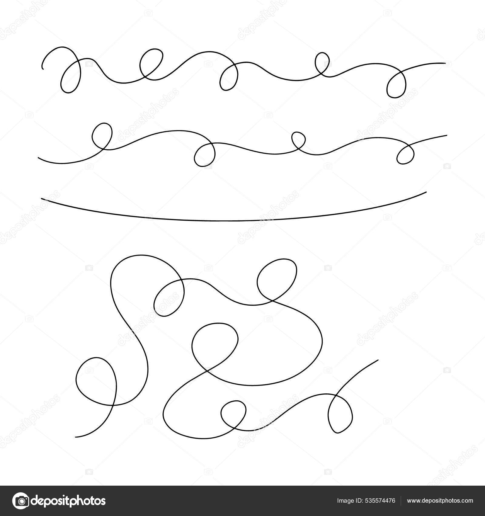Curls Abstract Scribble Hand Drawn Line Doodle Decorative Curls Swirls ...