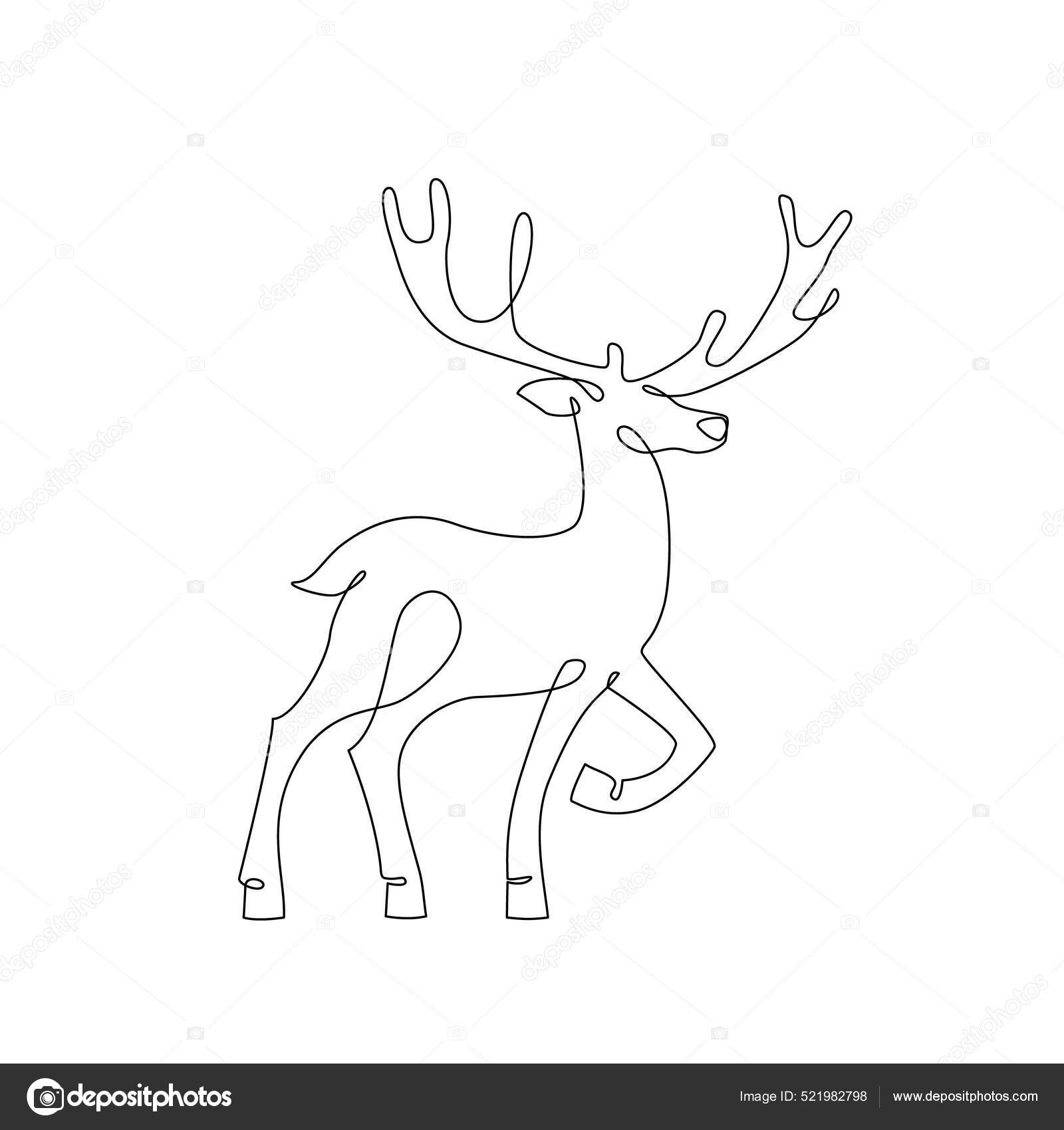 Contorno De Astas De Reno De Dibujos Animados