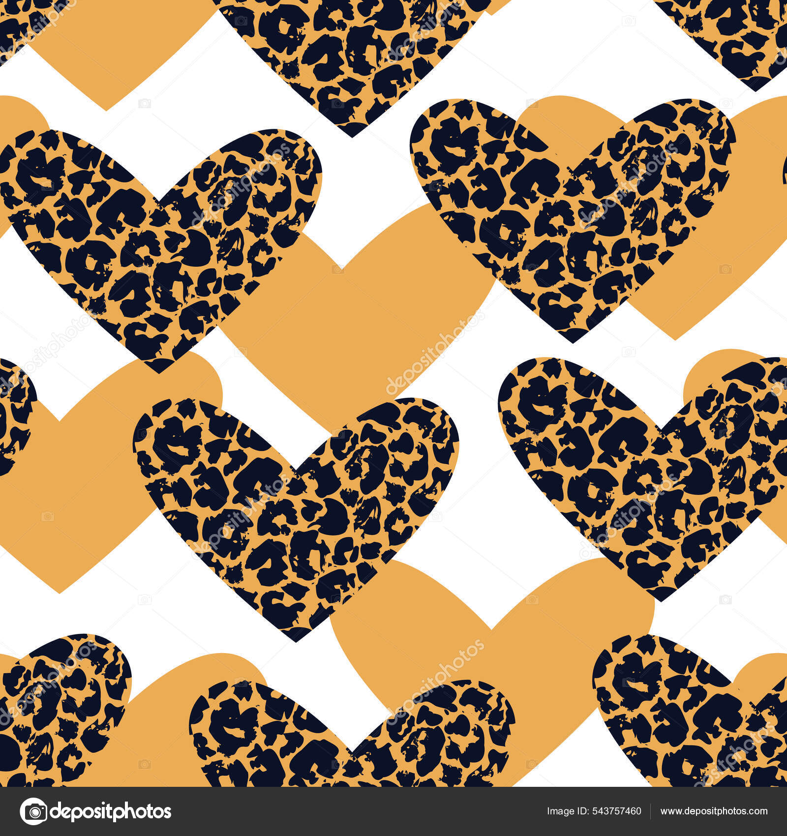 Abstract Modern Heart Shape Silhouette Skin Print Seamless Pattern Hand ...