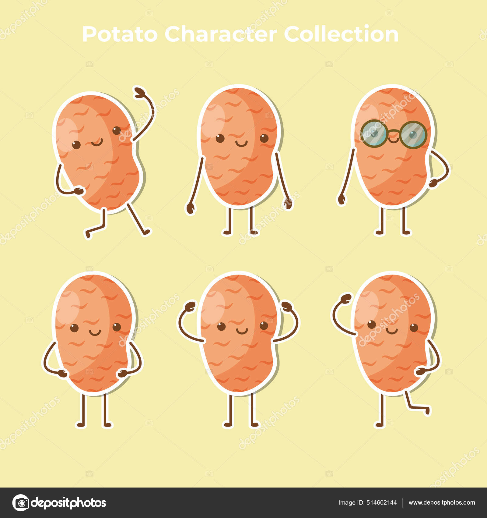 Cute Potato Character Collection Vector Stock Vector Image by ©Murzani ...