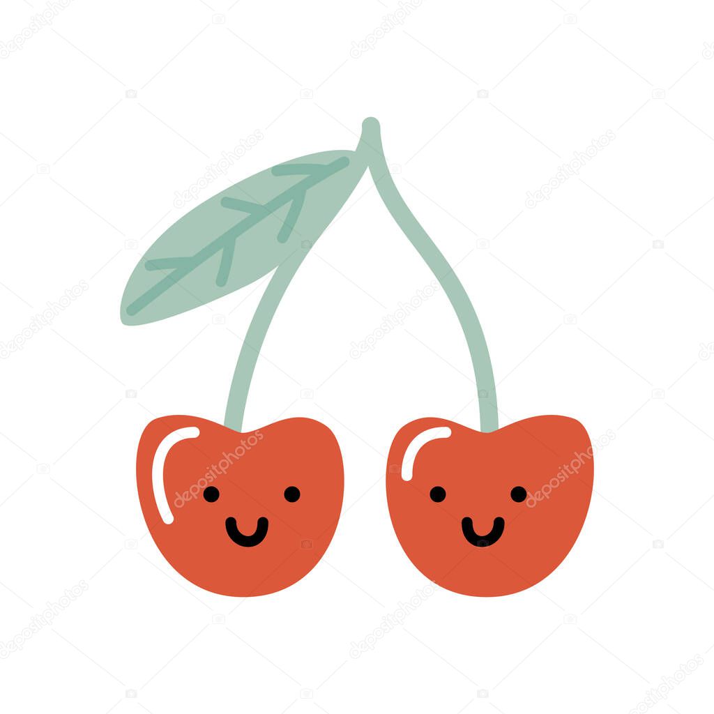 Lindos personajes de cereza Vector de stock por ©lerafeeva 543695870