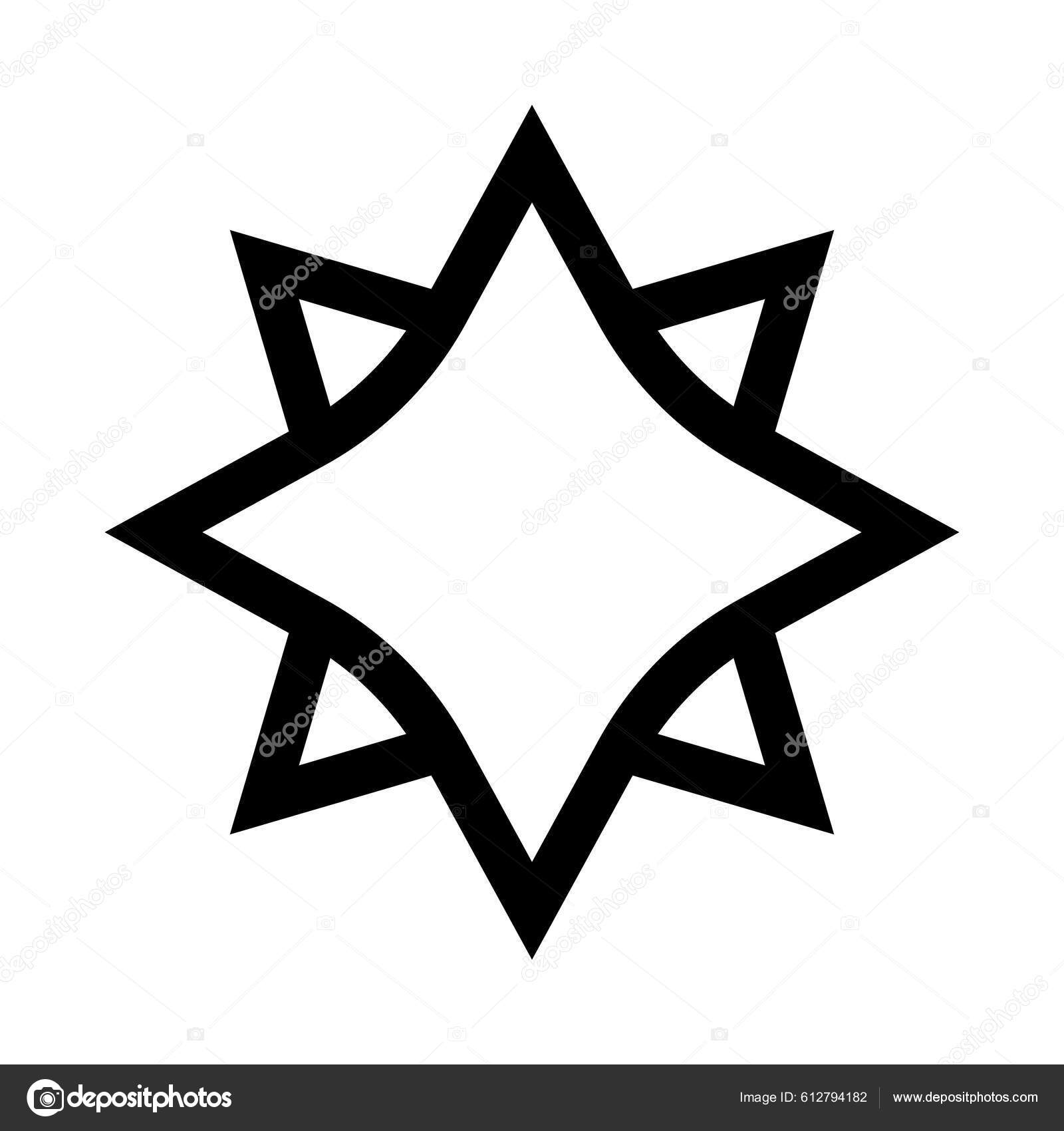 Star Icon Logo Line Style Simple Symbol White Background Vector Stock ...