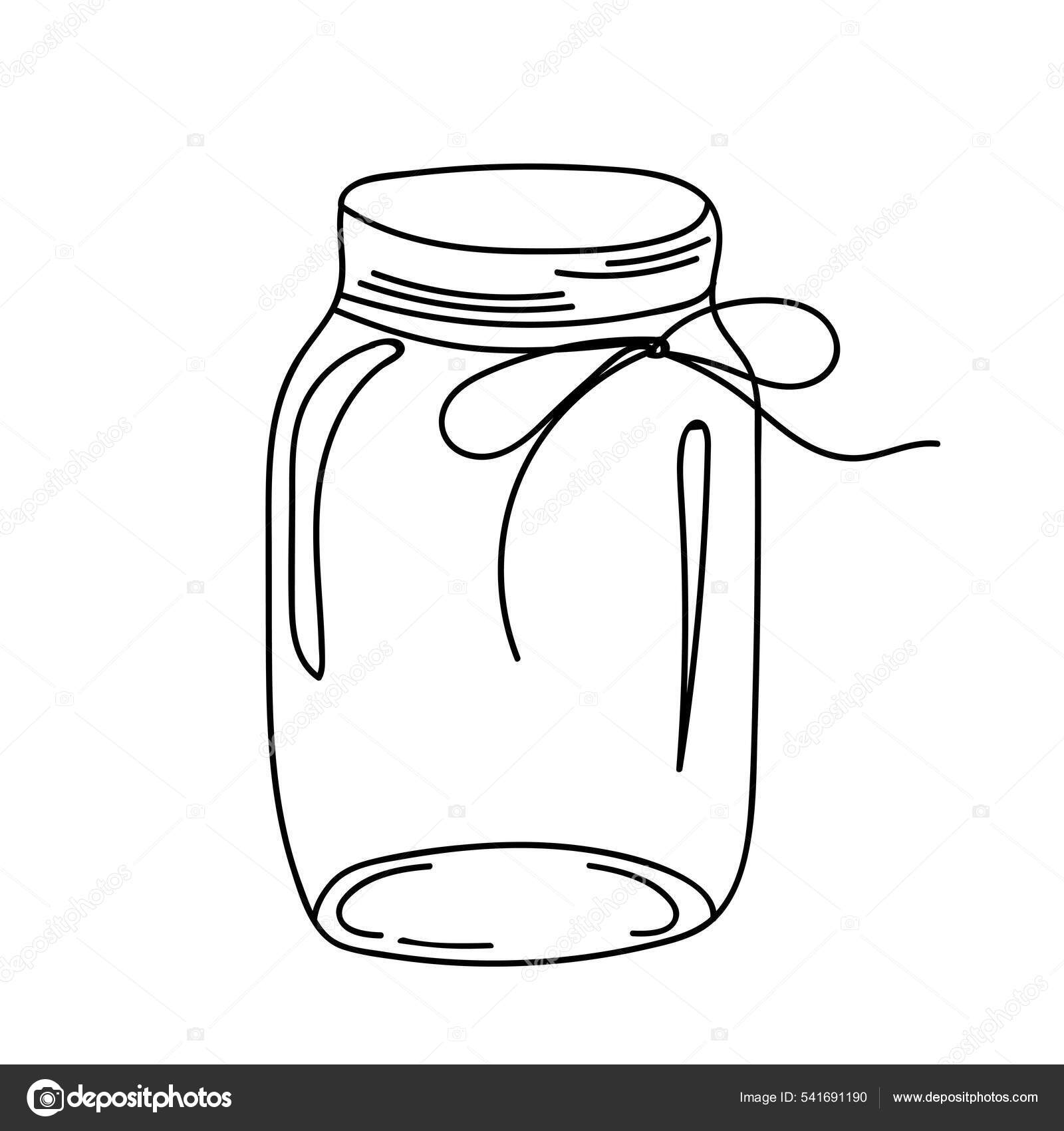 Ilustración Vectorial Frasco Vidrio Estilo Garabato Aislado Sobre Fondo ...