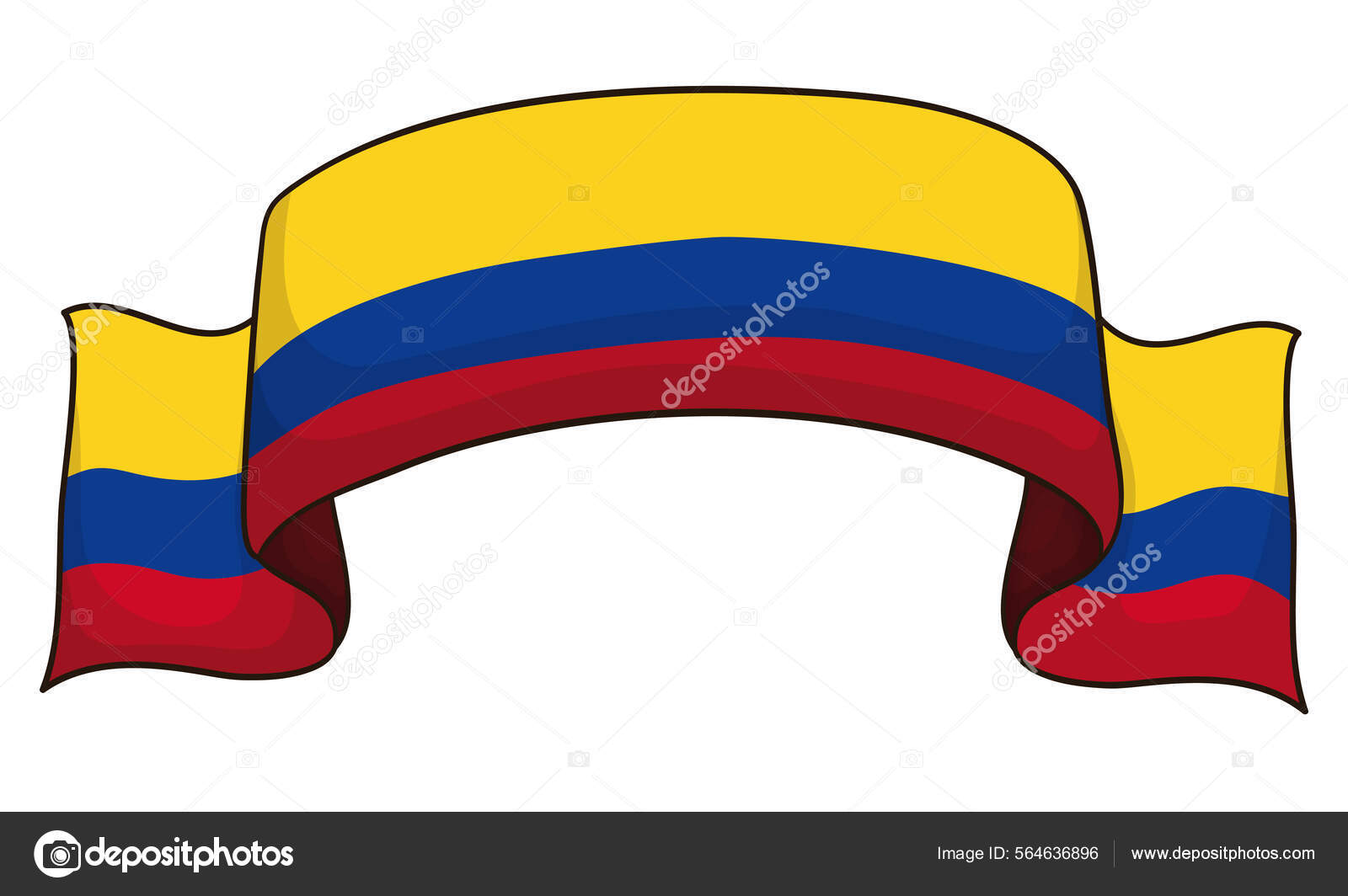 View Patriotic Waving Colombian Flag Tricolor Ribbon Design Cartoon ...
