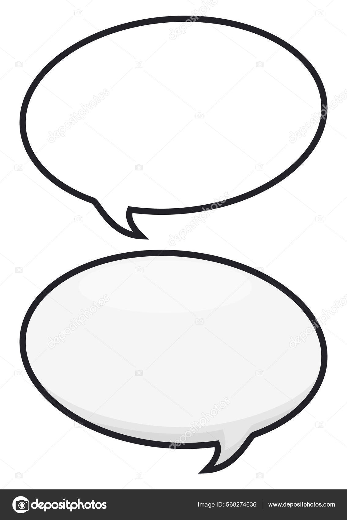 Set Templates Two Floating Speech Bubbles Outline Another Cartoon Style ...