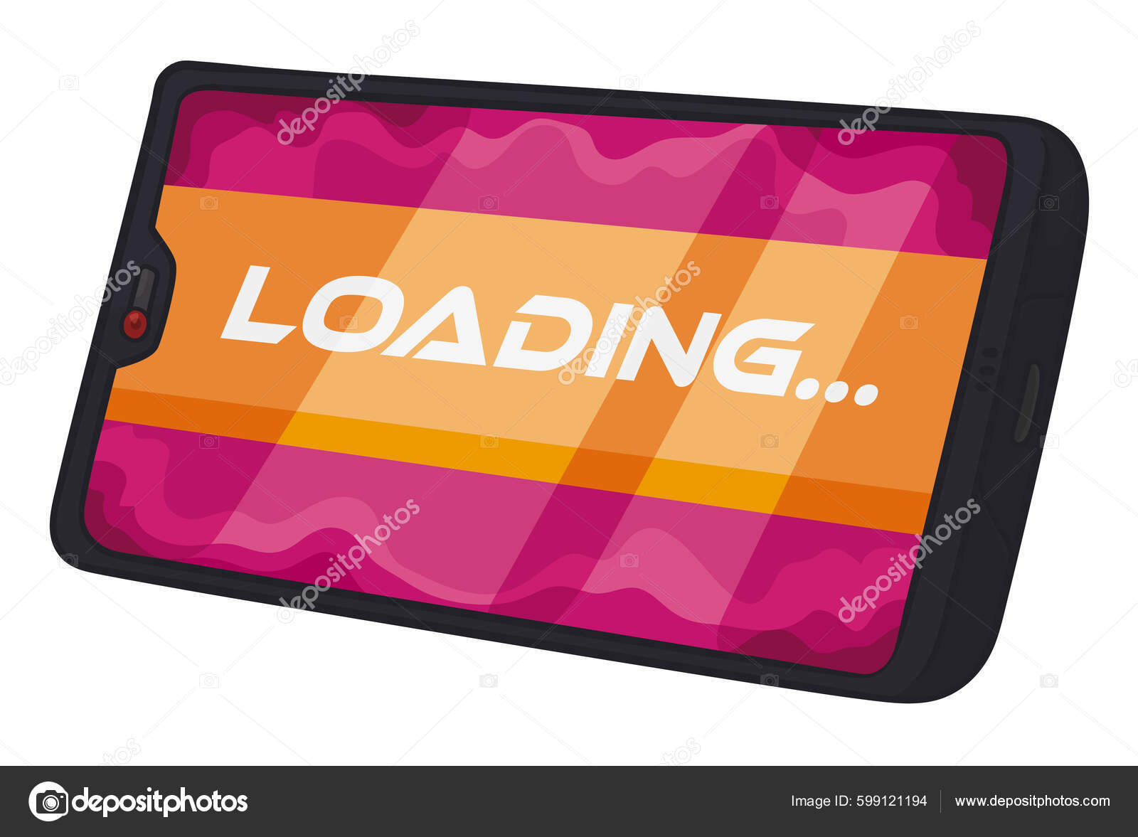 Gaming Smartphone Showing Display Loading Screen Ready Play Videogames ...