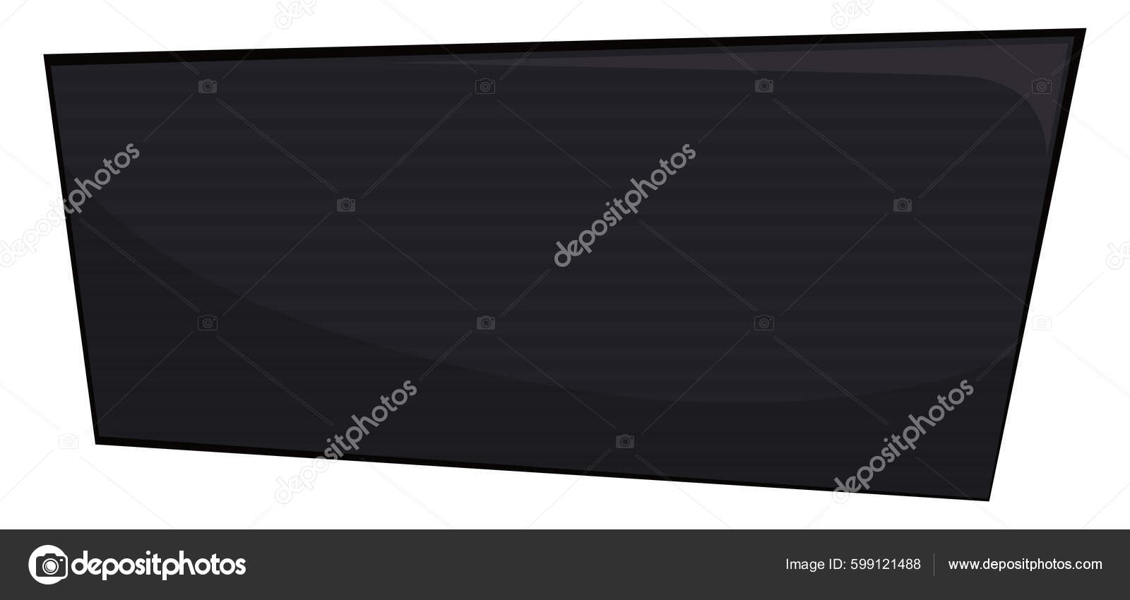 Irregular Rectangle Black Shape Template Screen Scanlines Stock Vector ...