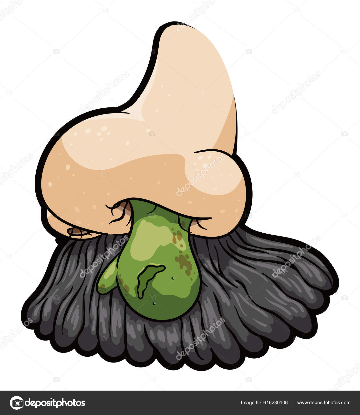 Ugly Cute Booger Saluting You While Leaning Out Big Nose Stock Vector ...