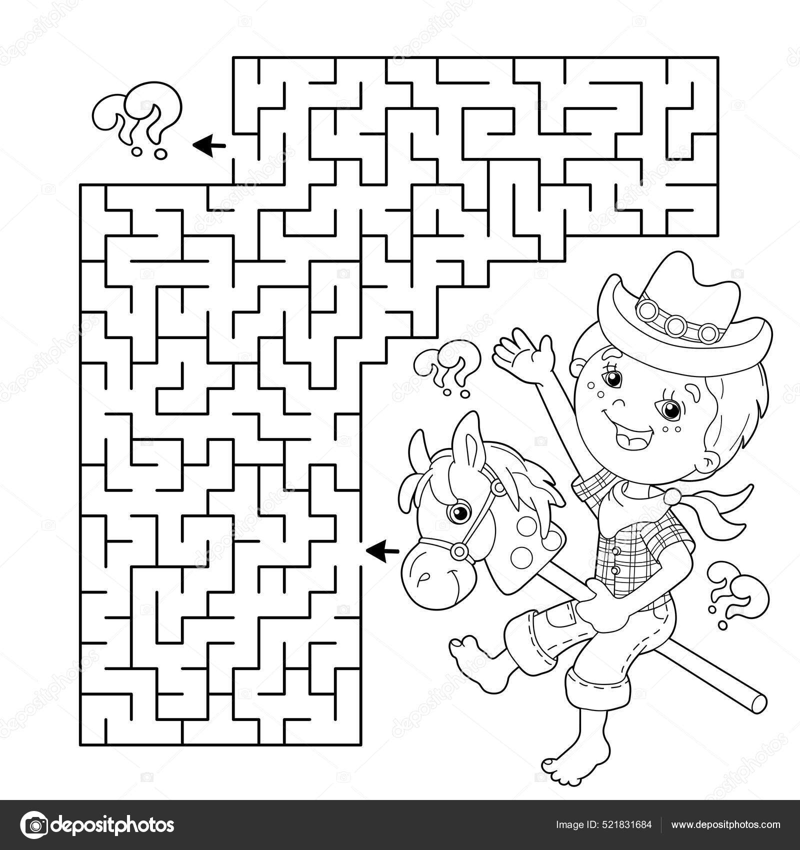 Labirent Labirent Oyunu Bulmaca Çizgi Film Karakterinin Boyama ...