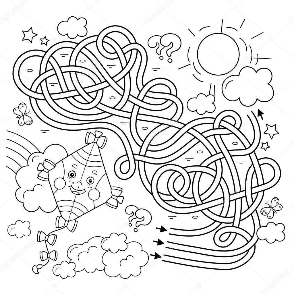 Laberinto o juego de laberinto. Puzzle. Camino enredado. Página para ...