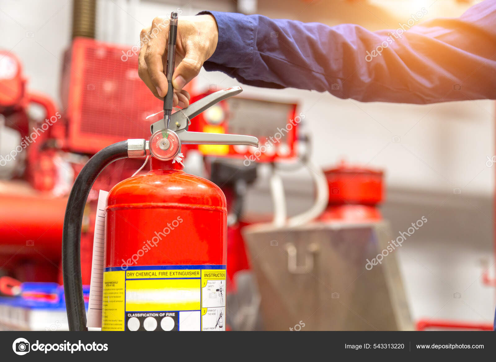 Engineer Checking Industrial Fire Control System Fire Alarm Controller ...