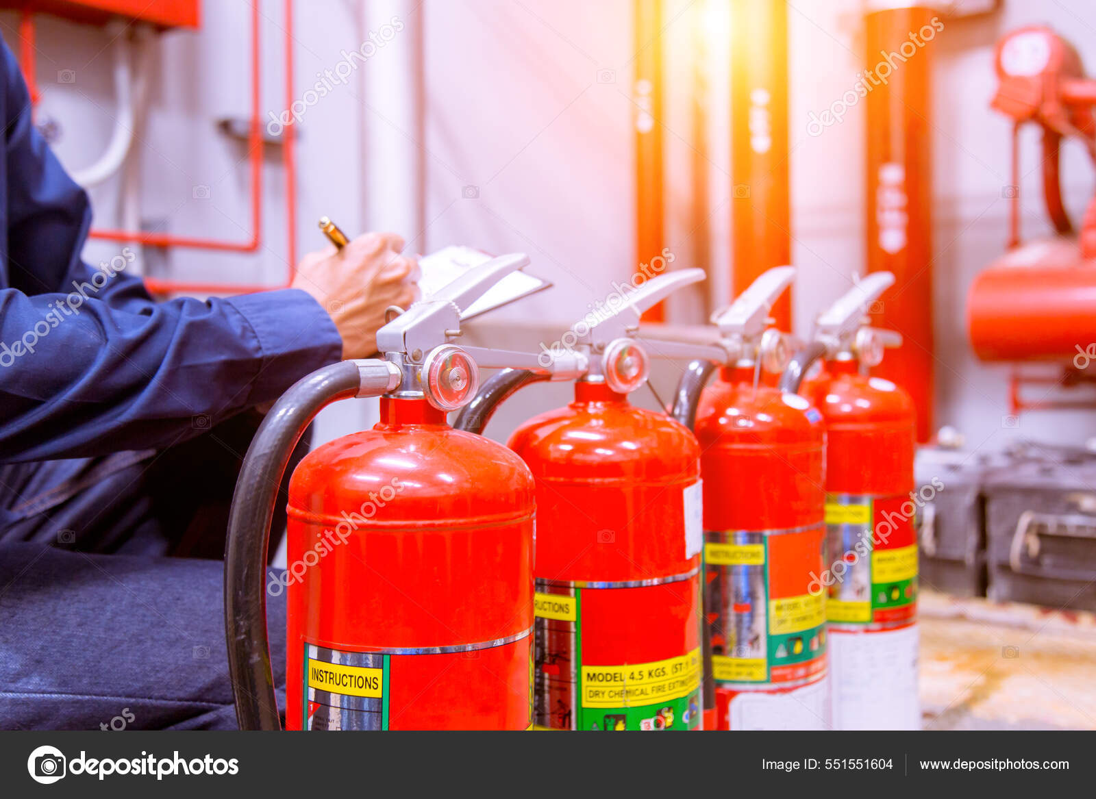 Engineer Checking Industrial Fire Control System Fire Alarm Controller ...