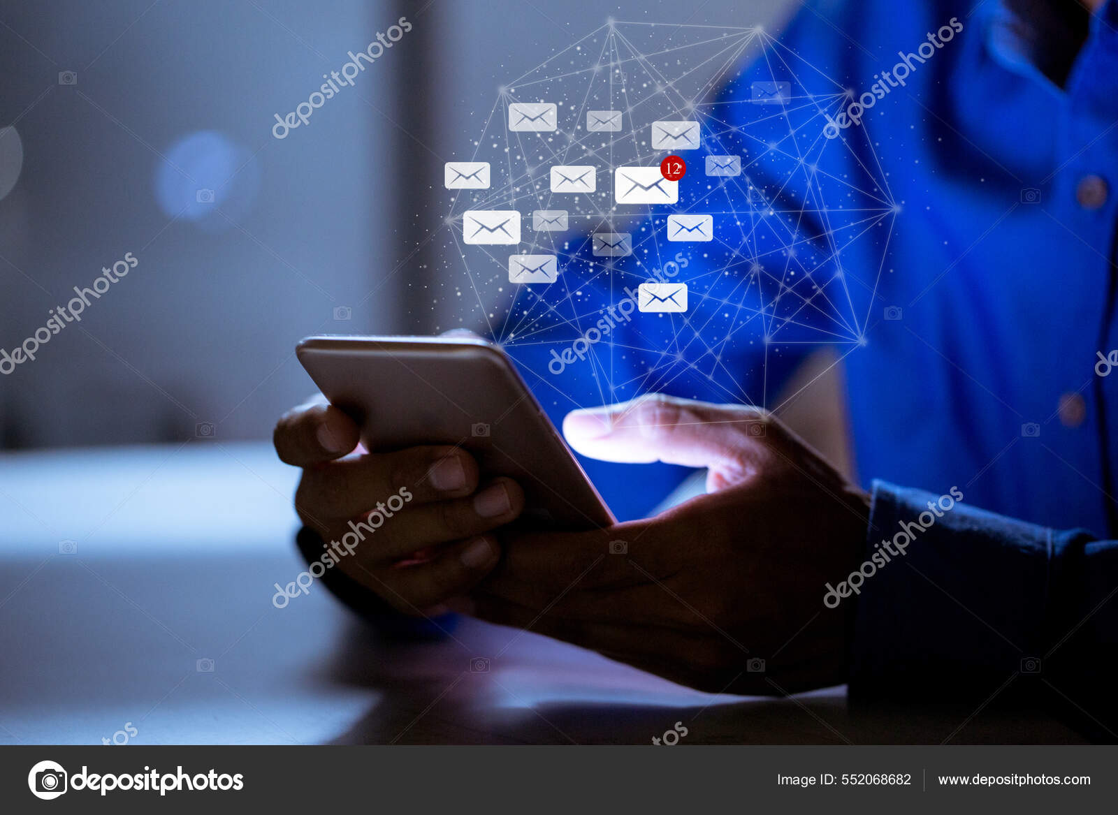 Business Using Smartphone Email Icon Email Inbox Electronic ...