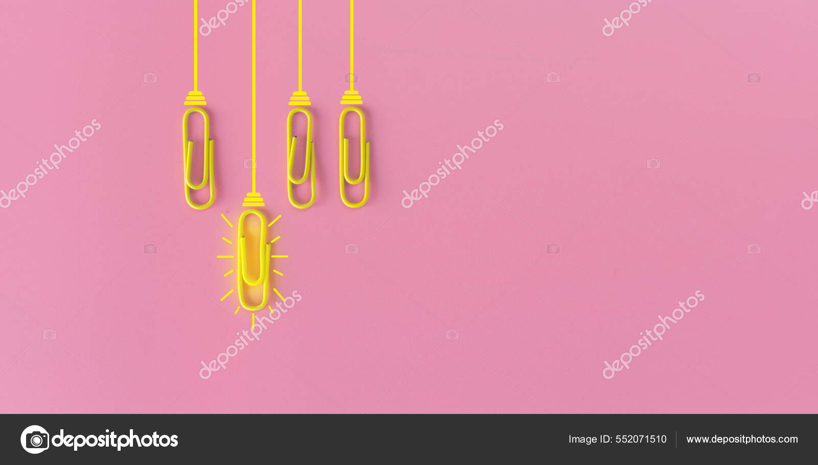 Great Ideas Concept Paperclip Thinking Creativity Light Bulb Blue ...