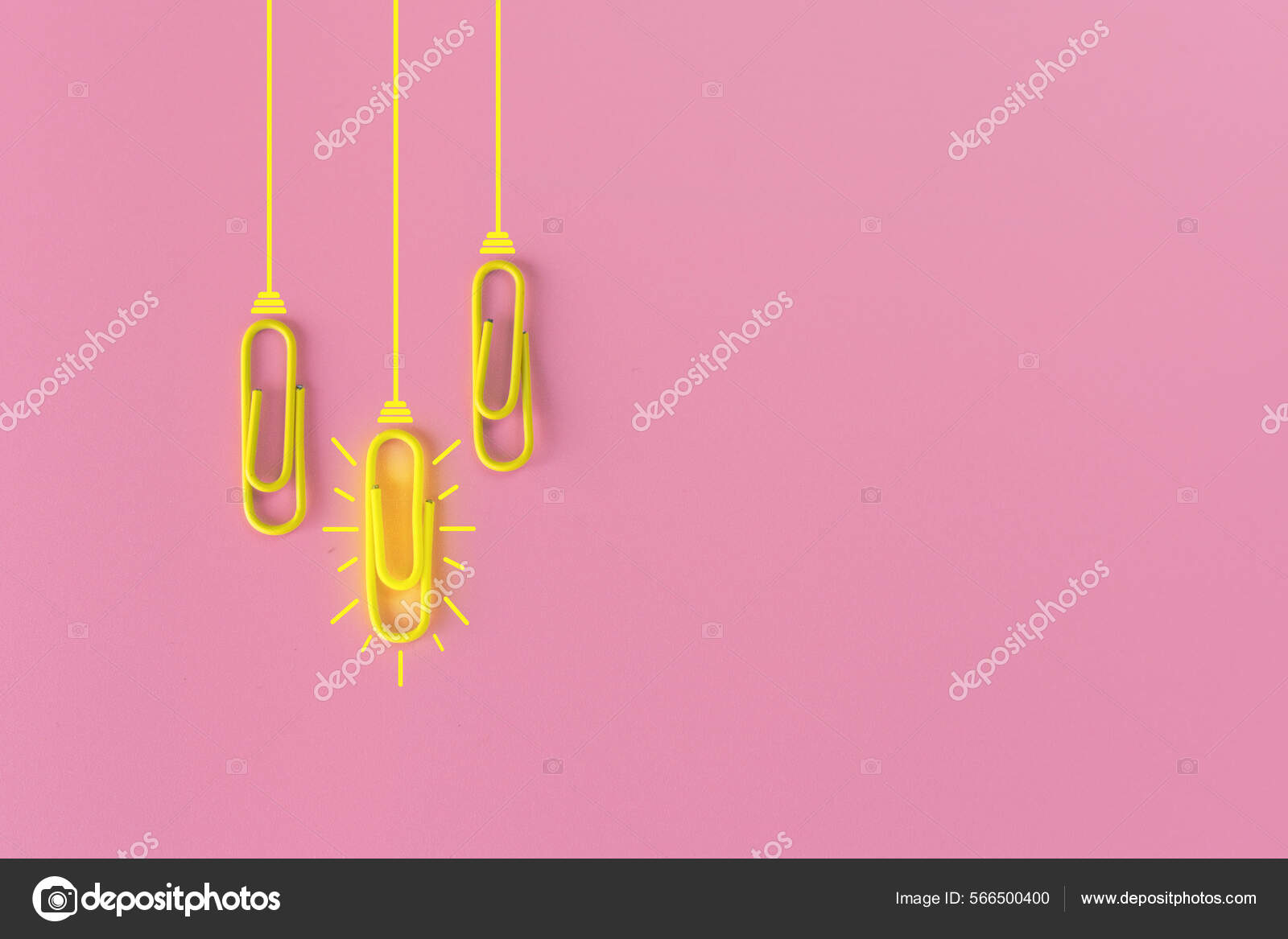 Great Ideas Concept Paperclip Thinking Creativity Light Bulb Blue ...