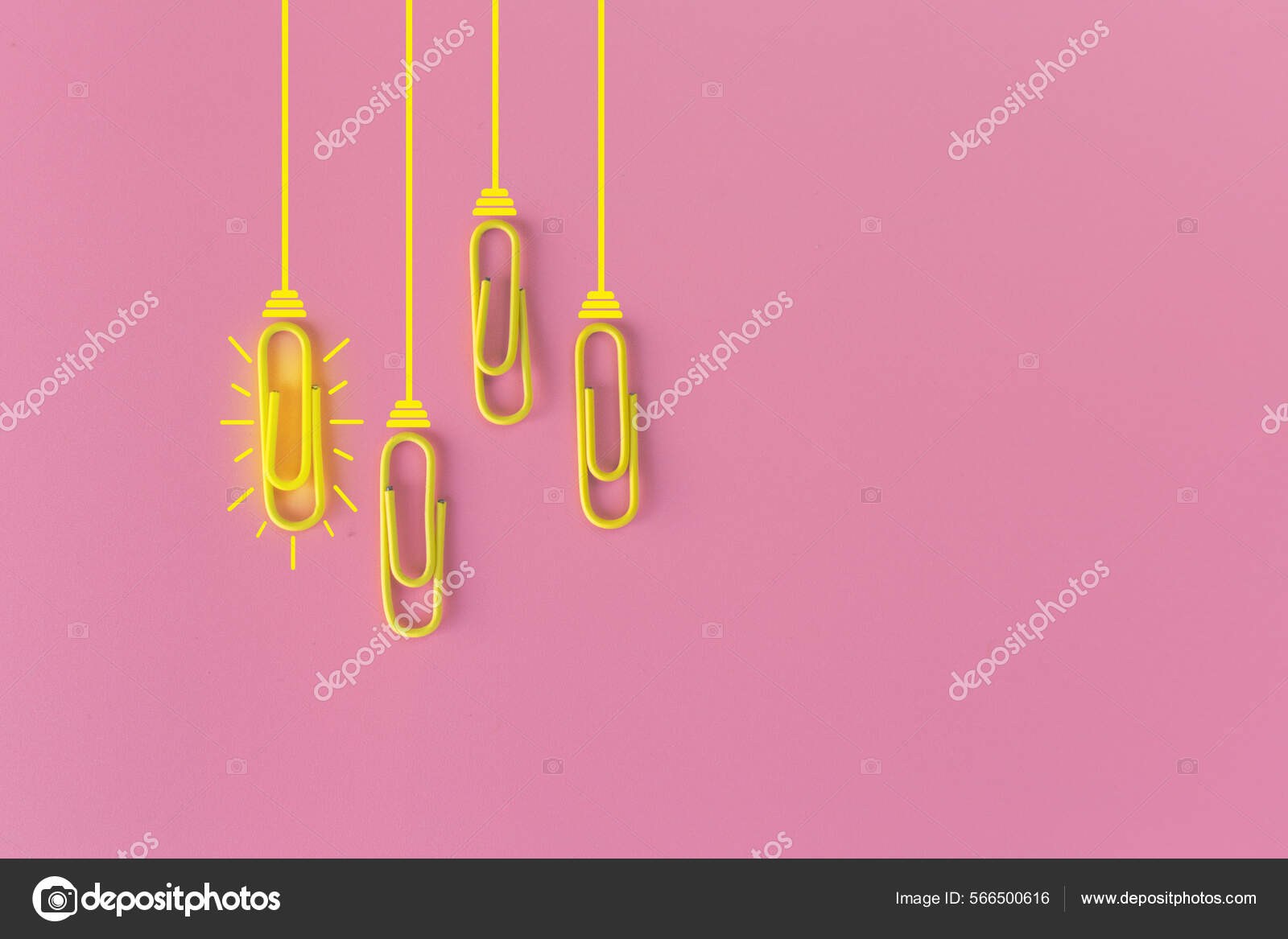 Great Ideas Concept Paperclip Thinking Creativity Light Bulb Blue ...