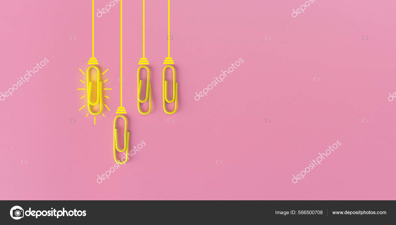 Great Ideas Concept Paperclip Thinking Creativity Light Bulb Blue ...