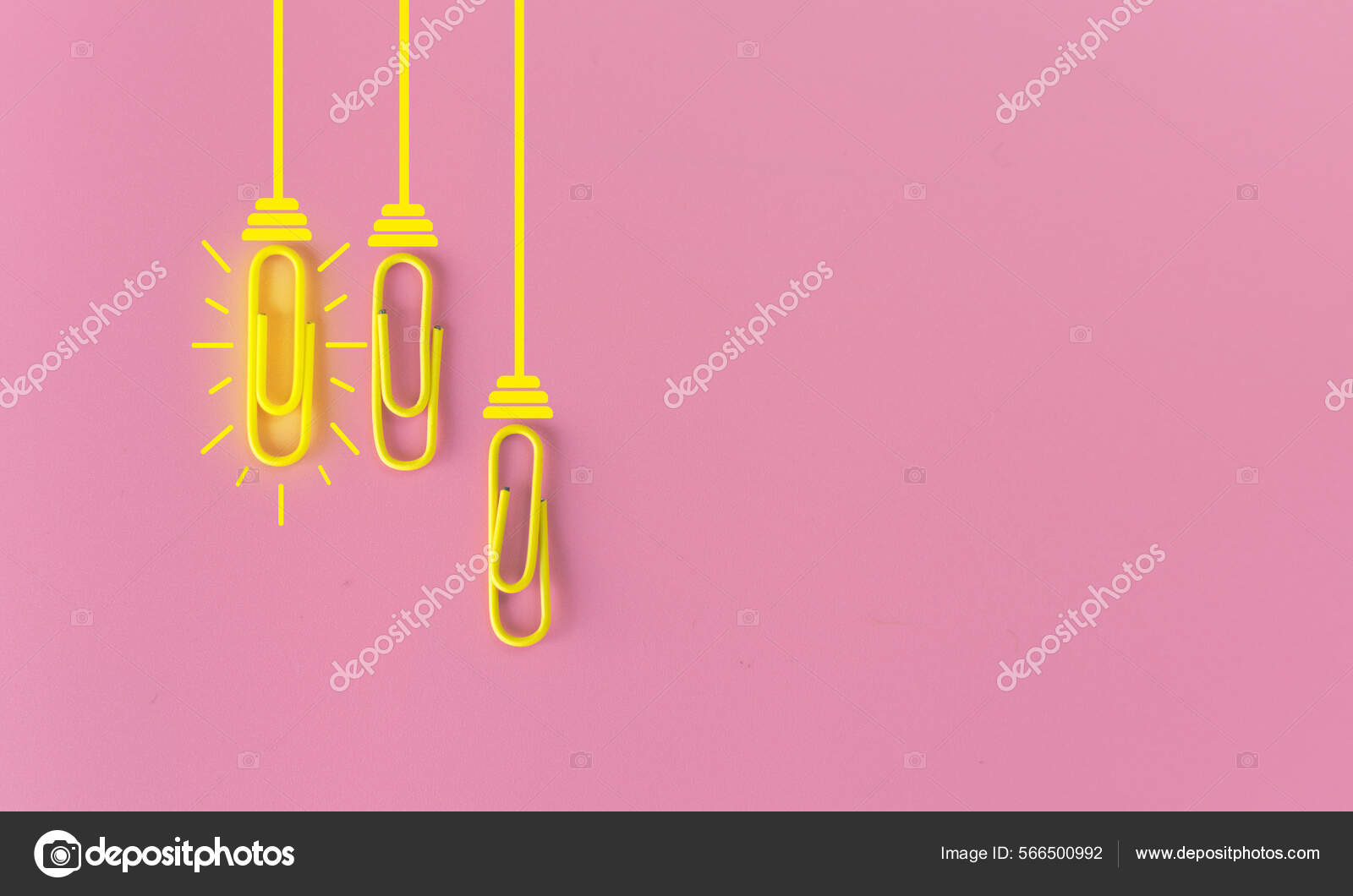 Great Ideas Concept Paperclip Thinking Creativity Light Bulb Blue ...