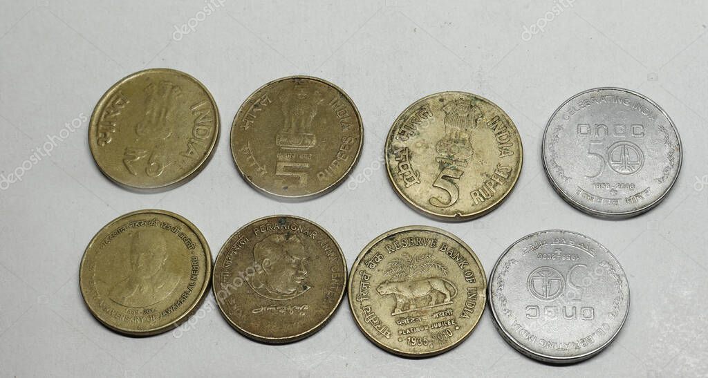 imagen difrente moneda de cinco rupias, moneda india moneda de cinco ...