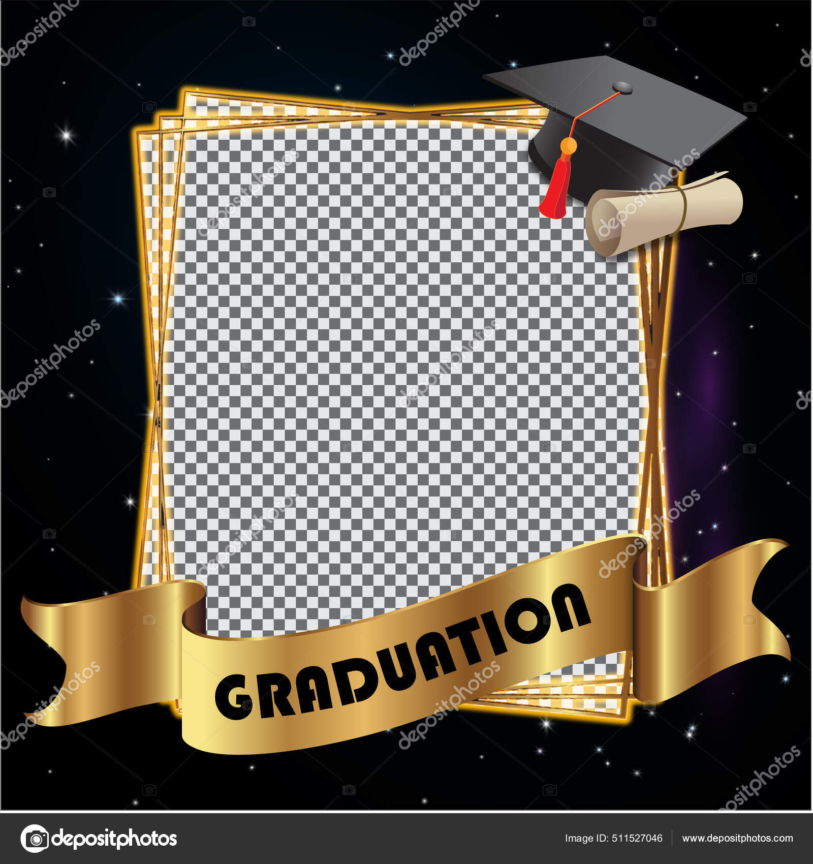 Twibbon Graduation Background Template Vector Abstract Stock Illustration by ©Muhammad.Afrezaaa ...