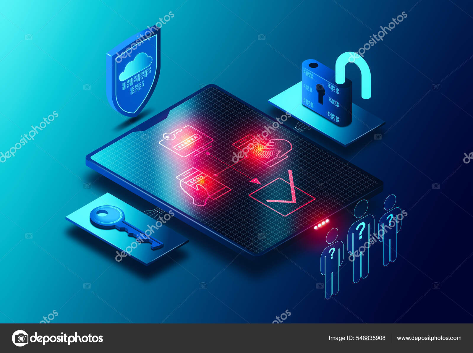 Multi Factor Authentication Concept Mfa Screen Authentication Factors ...