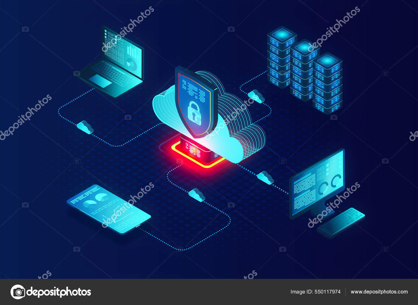 Cloud Based Cybersecurity Solutions Concept Endpoint Protection Devices ... Cloud Based Cybersecurity Solutions Concept Endpoint Protection Devices ...