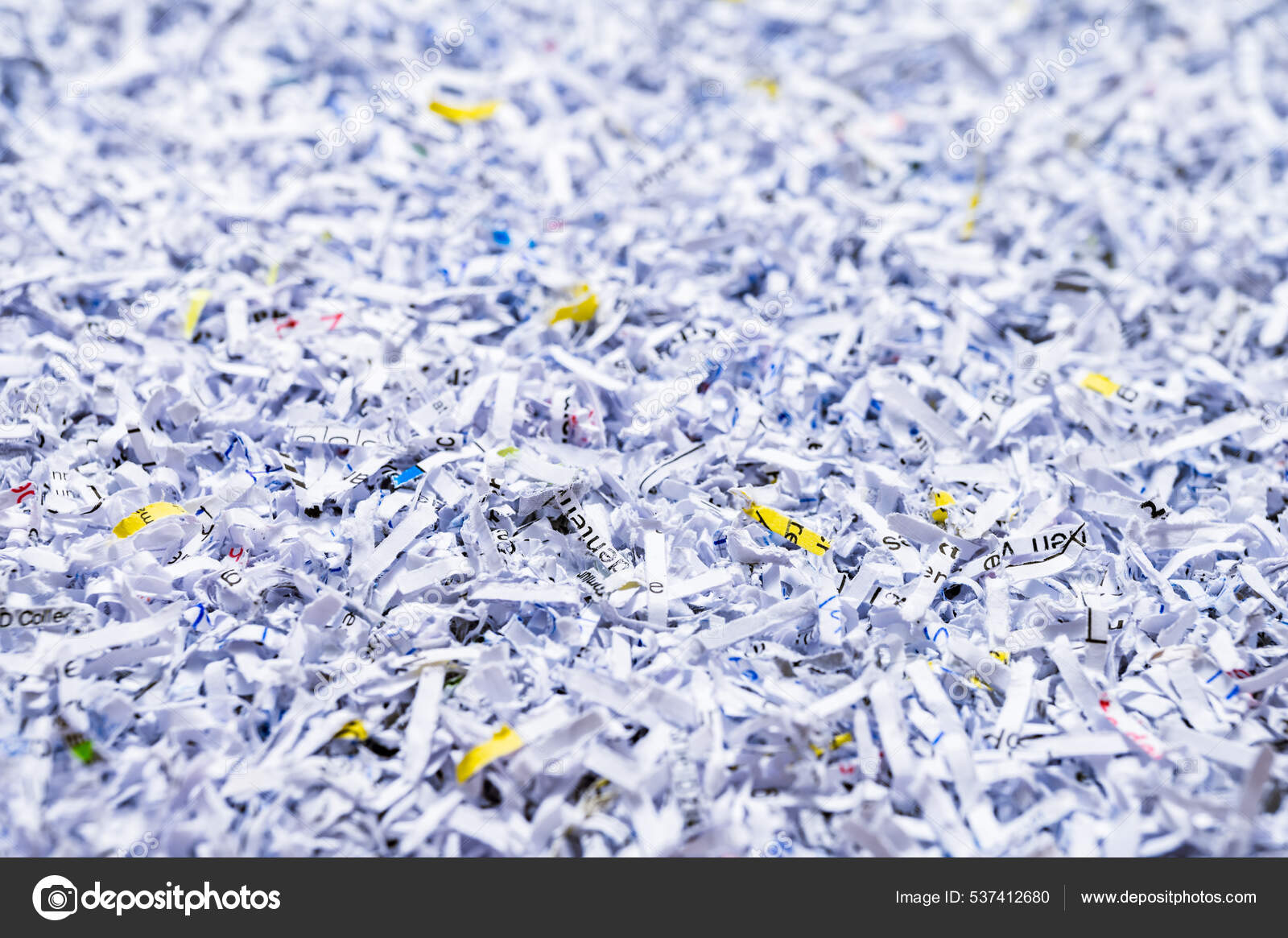 Pile Shredded Papers Documents Files Data Protection Destruction ...