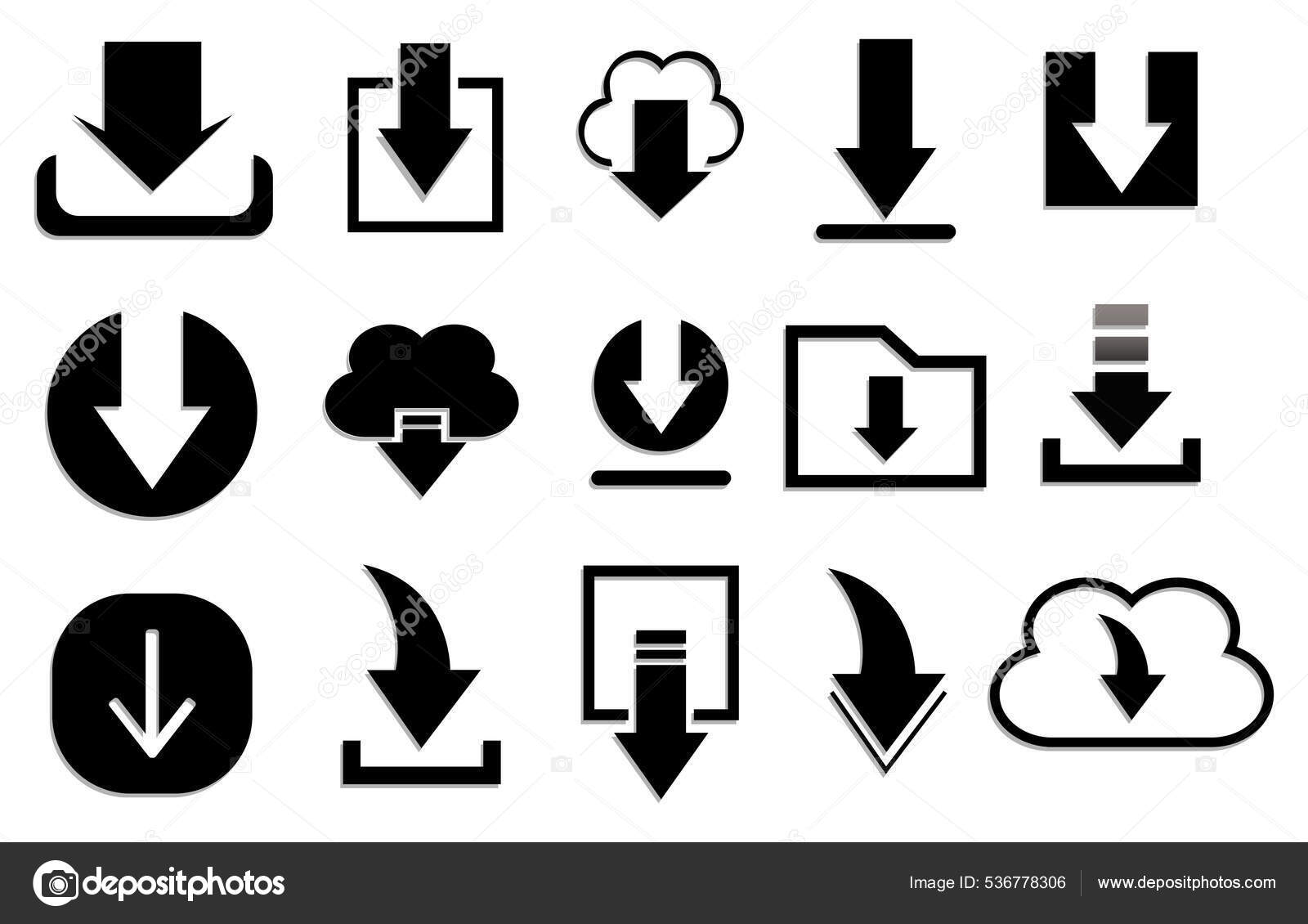 Stock Vector Download Icons Design Multiple Set Download Icon ...