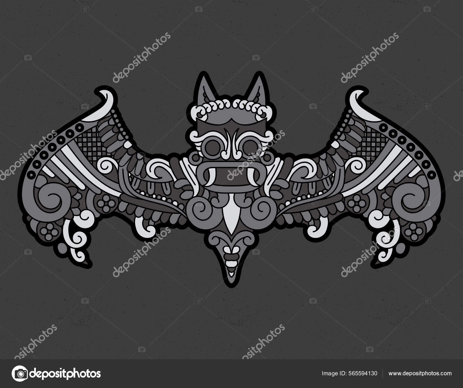 Mexican Bat Aztec Design Stock Vector by ©catpoe 565594130