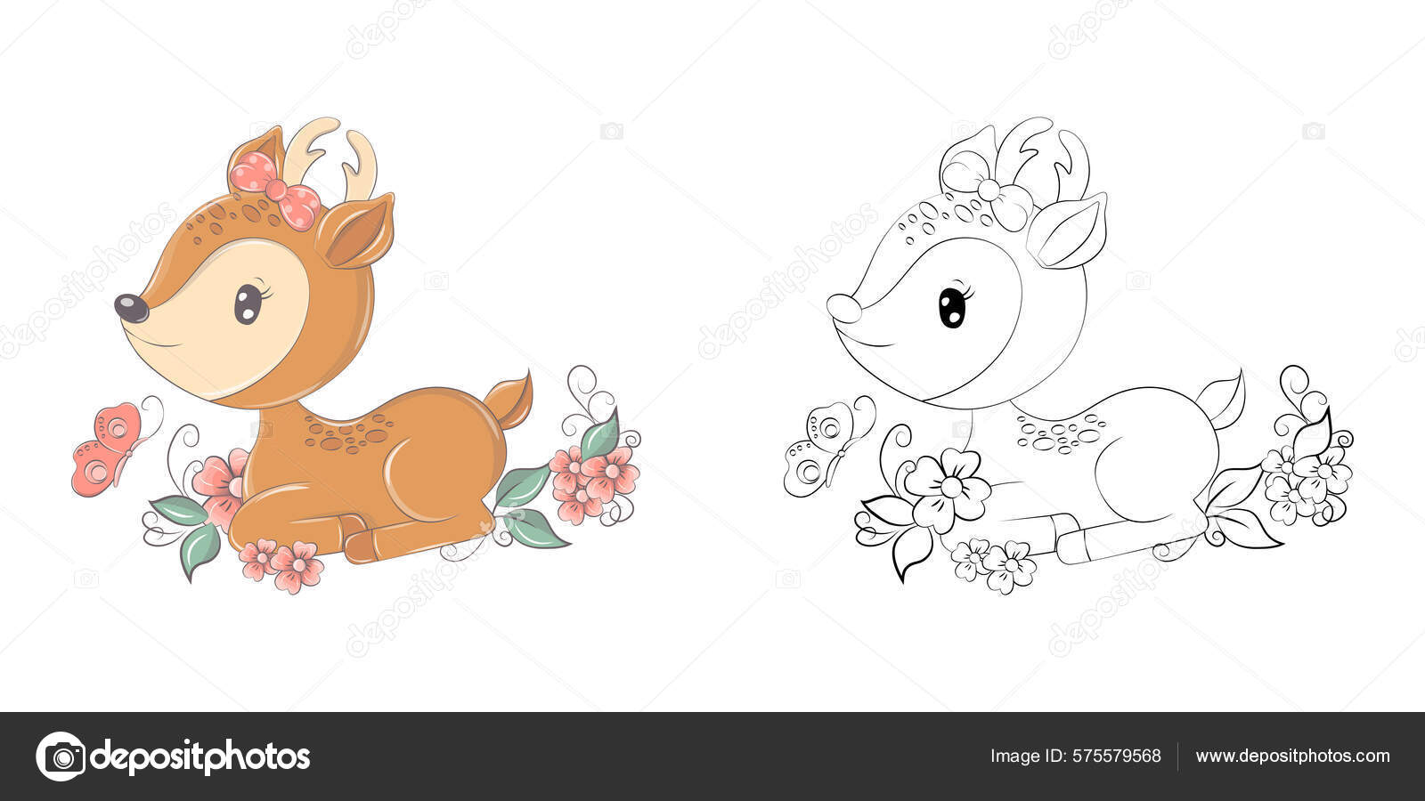 Ciervo Clipart En Blanco Y Negro