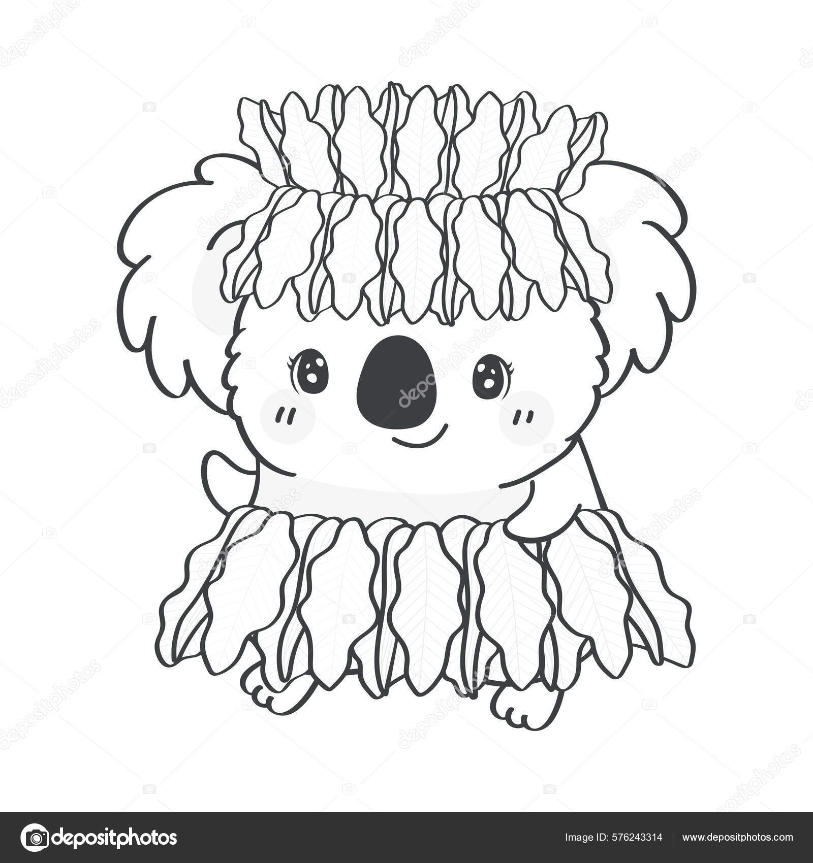 Koala Black And White Clipart