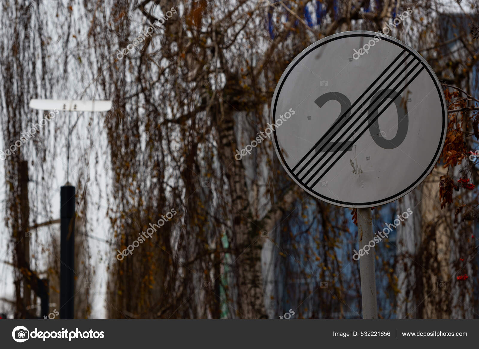 Road Sign Indicating End Vehicle Speed Limit Informing Road Sign ...