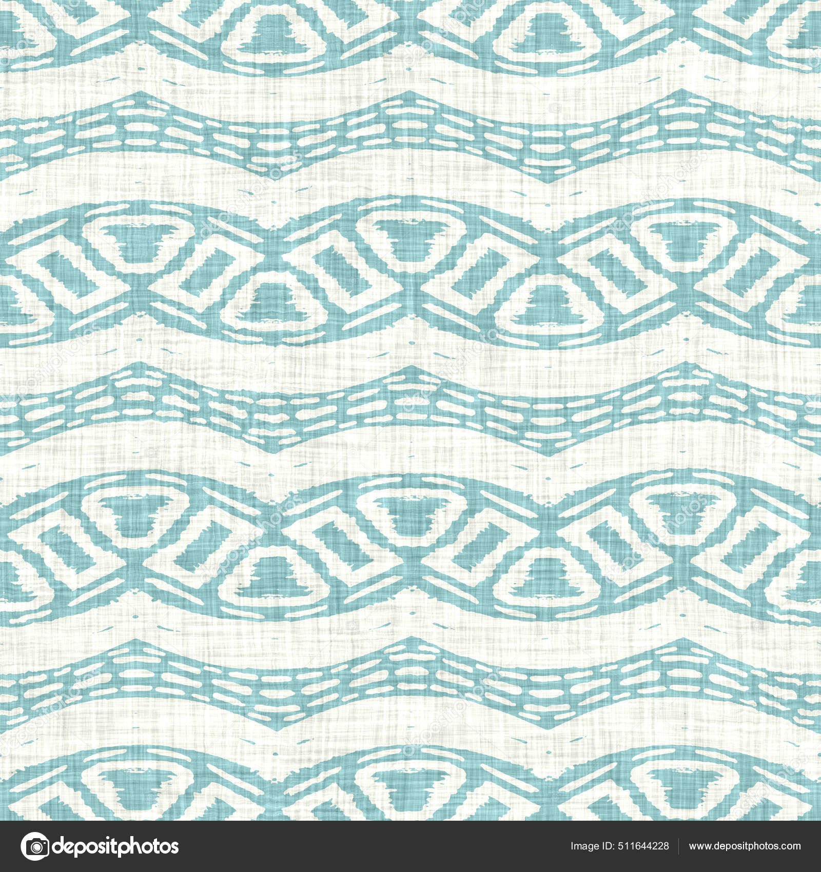 Aegean teal broken stripe rustic linen texture background. Summer line ...