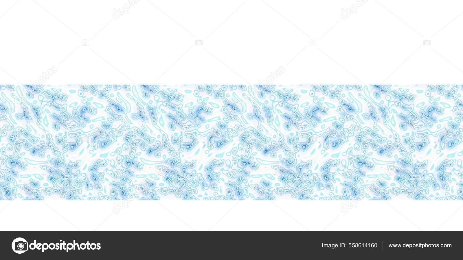 Soft blu water puddle border pattern. Fresh organic wet pool drop ...
