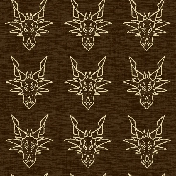 Dragon linen effect texture seamless pattern. Woven mythical beast for ...