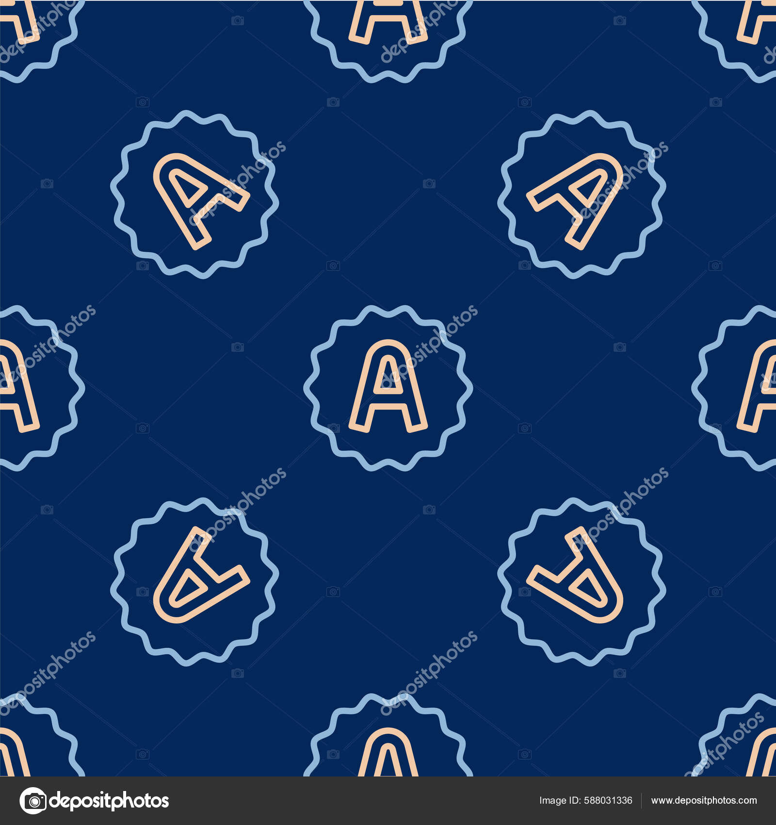 Line Exam Sheet Grade Icon Isolated Seamless Pattern Blue Background ...