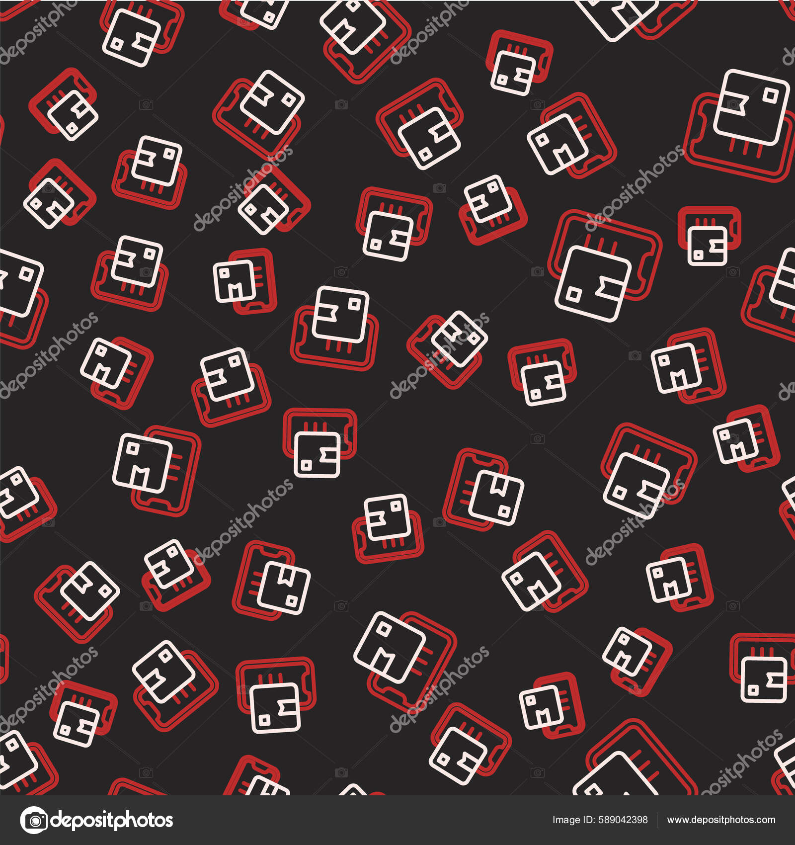 Line Document Tracking Marker System Icon Isolated Seamless Pattern ...