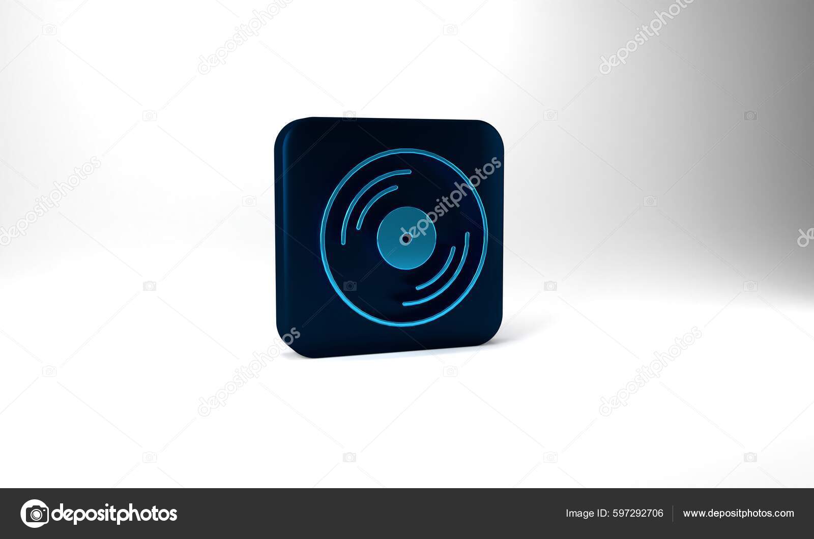 3d Blue Square Button