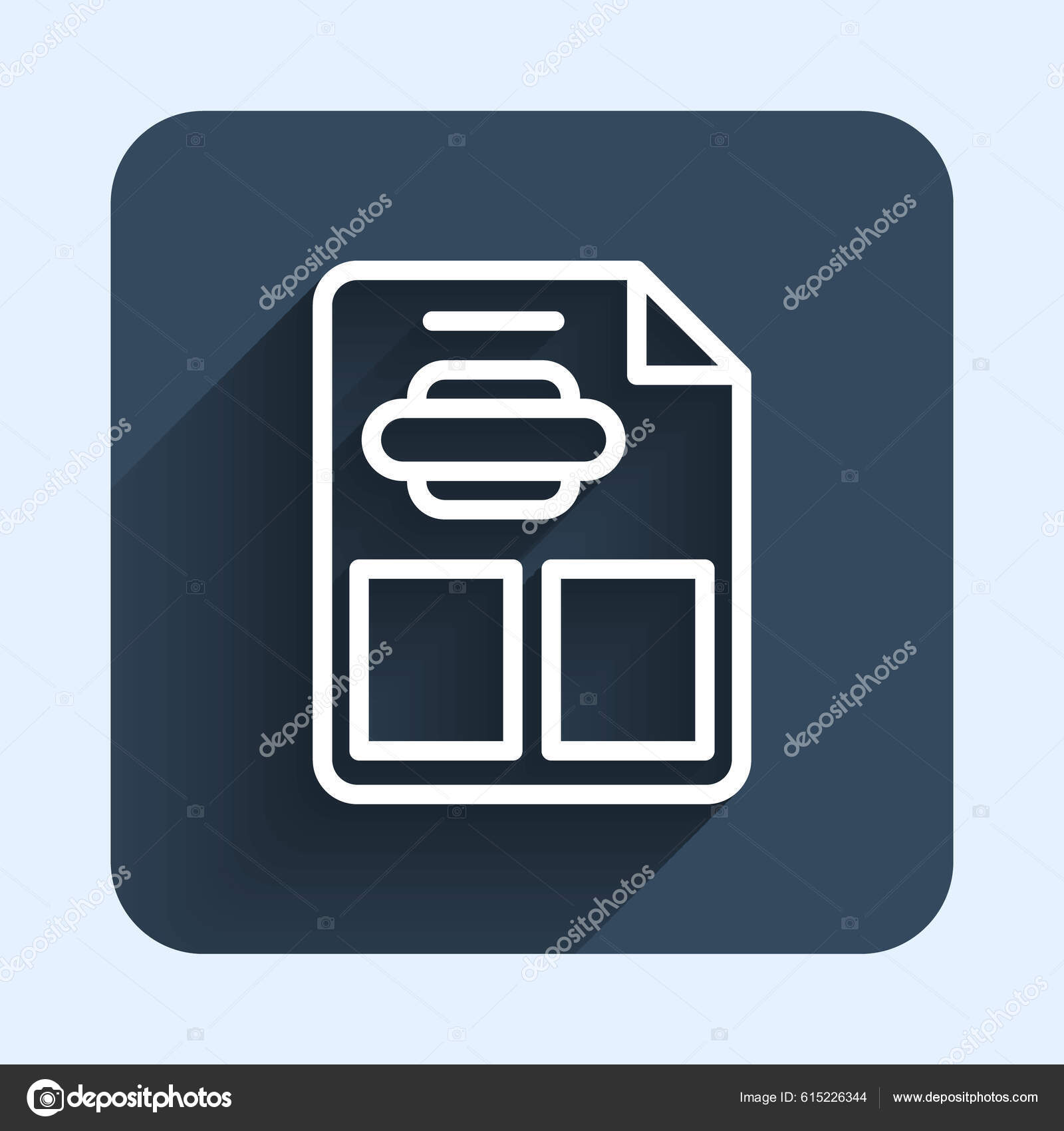 White Line Restaurant Cafe Menu Icon Isolated Long Shadow Background Stock Vector Image by ...